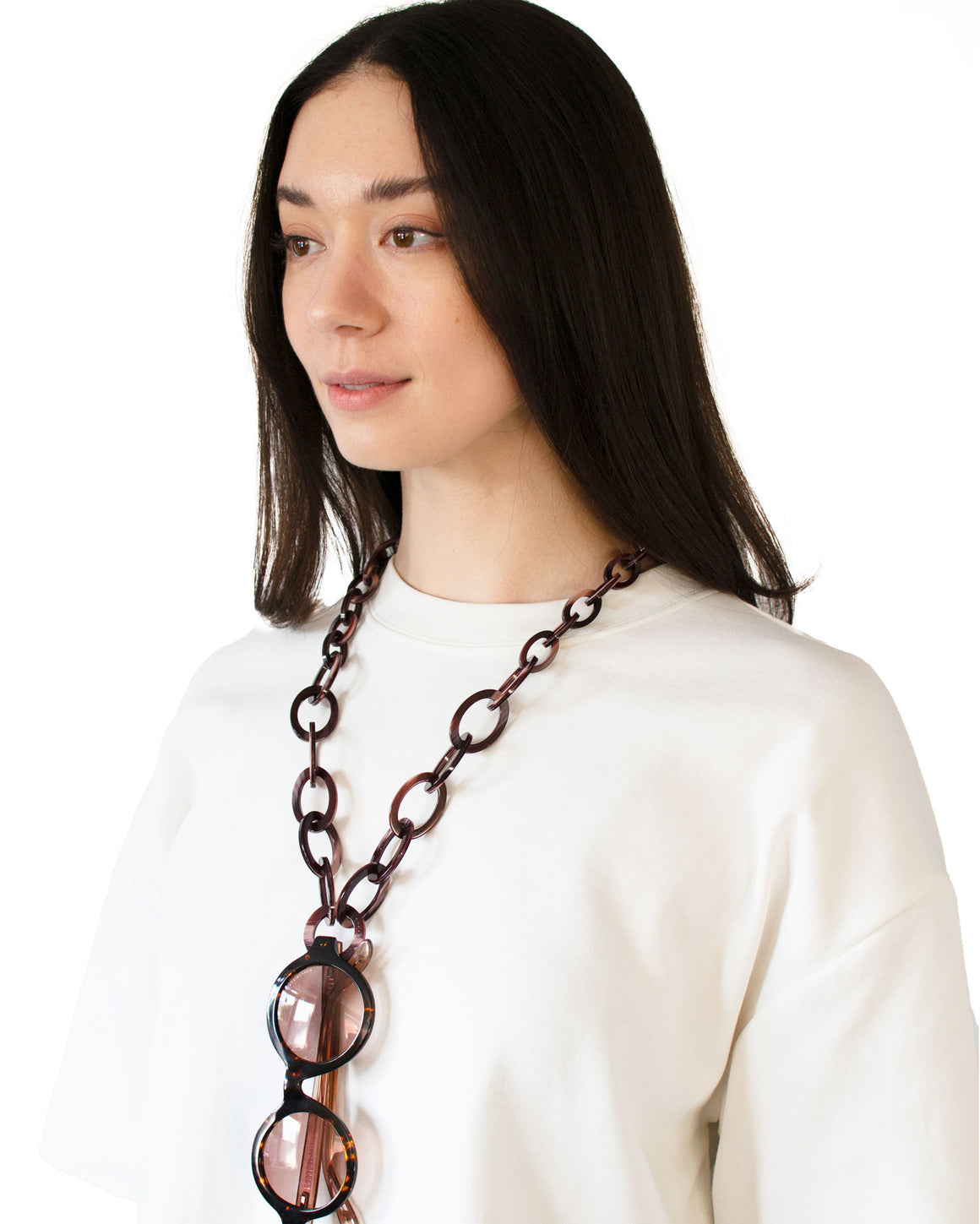 Smiley Chain 2.0 | Burgundy Horn | Glasses Chain — orris london